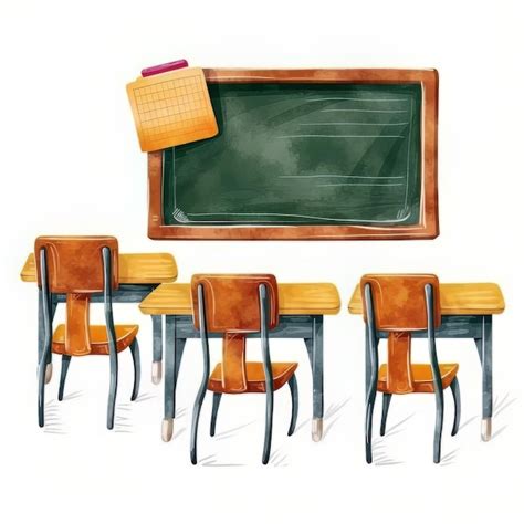 Un Dessin Dune Salle De Classe Avec Un Tableau Noir Qui Dit école