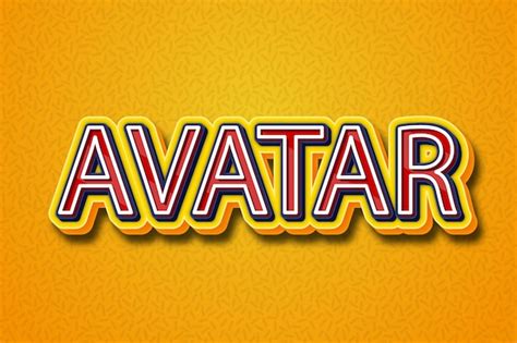 crie um efeito de texto de avatar colorido no adobe photoshop vetor