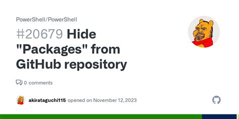 hide packages from github repository · issue 20679 · powershell