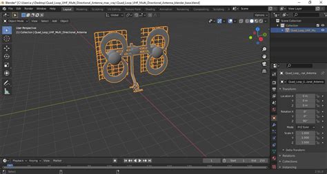 Antena Multidireccional Uhf De Cuatro Bucles Modelo 3d 29 3ds Blend C4d Fbx Max Ma Lxo