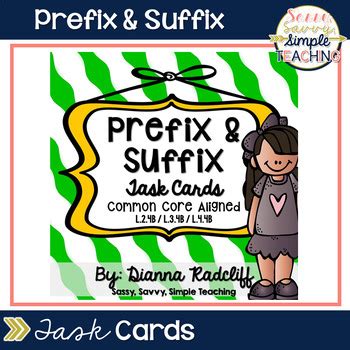Prefix And Suffix Task Cards CCSS Aligned TPT