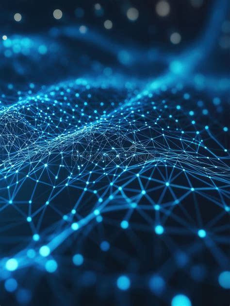 Futuristic Digital Grid With Glowing Nodes And Holographic Effects Showcasing Advanced
