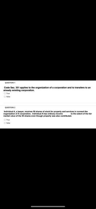Solved QUESTION Code Sec Applies To The Organization Of Chegg Com