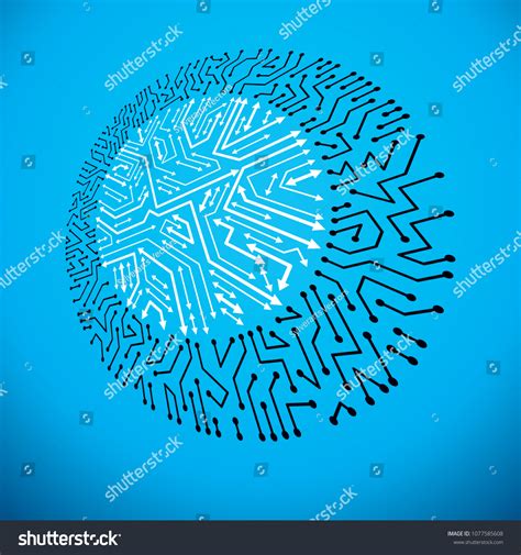 Vector Technology Cpu Design Circular Microprocessor Stock Vector Royalty Free 1077585608