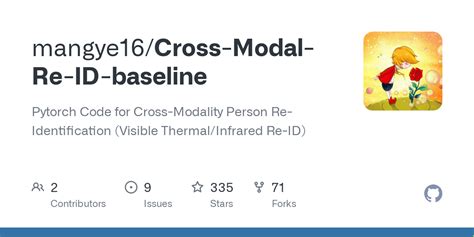Cross Modal Re ID Baseline ICCV CAJ README Md At Master Mangye Cross Modal Re ID Baseline