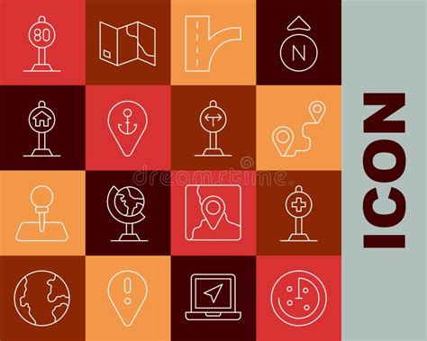 Set Line Radar With Targets On Monitor Location Cross Hospital Route Location Road Traffic