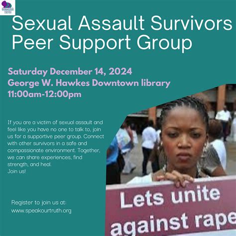 Sexual Assault Survivors Peer Support Group Speak Our Truth