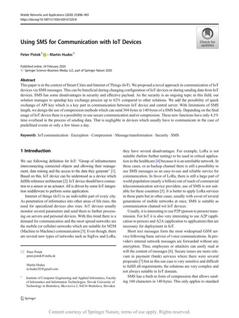 Using SMS For Communication With IoT Devices Request PDF