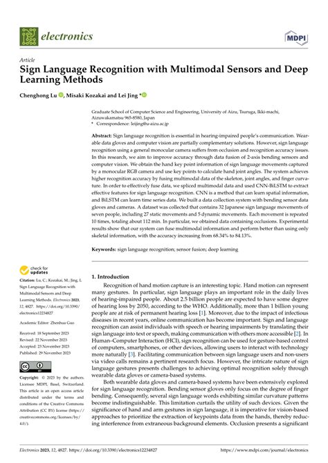 pdf sign language recognition with multimodal sensors and deep