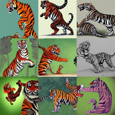 Tiger Attacking Zebra