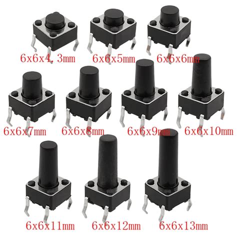 Micro Tactile Push Button Switch Kit 200 Piece Stelltron