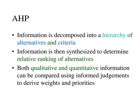 PPT Analytic Hierarchy Process PowerPoint Presentation Free Download ID