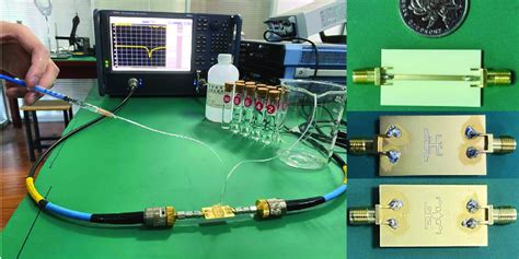 photographs of the experimental setup and the optimized sensors the