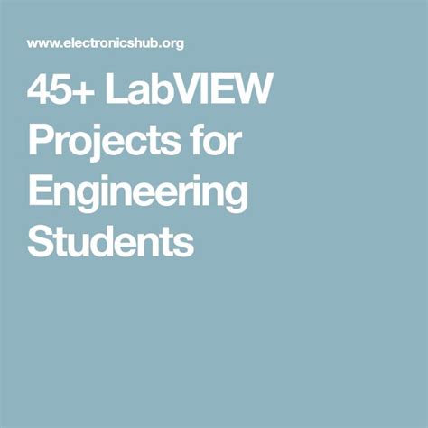 LabVIEW Projects For Engineering Babes Iot Projects Electronics Engineering Projects