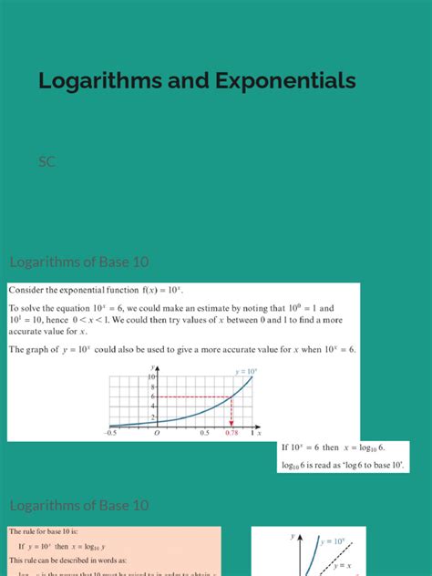 Logarithms And Exponentials Pdf