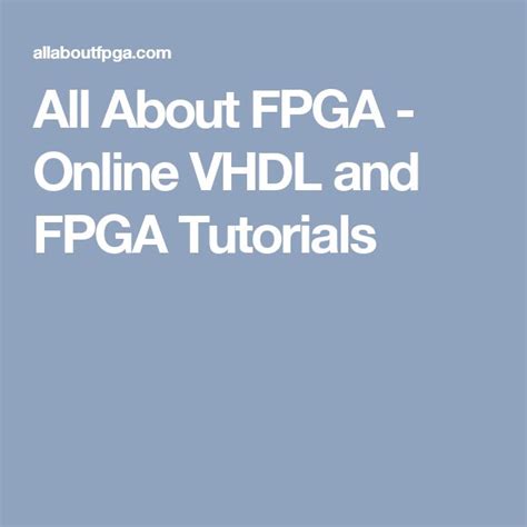 All About Fpga Online Vhdl And Fpga Tutorials Electric Guitar Pickups Guitar Lessons