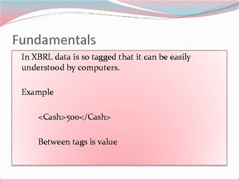 Introduction To XBRL Contents What Is XBRL
