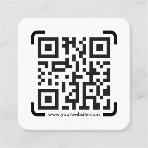 Business Scan Qr Code Website Logo Modern Simple Square Business Card