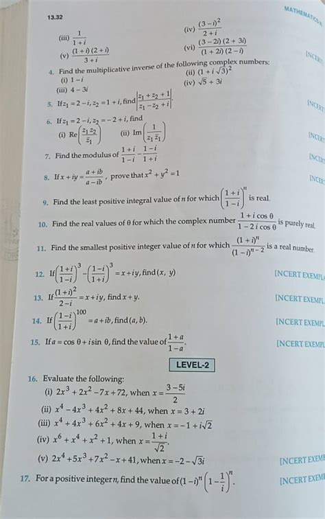 find the modulus of 1−i1 i −1 i1−i 8 if x iy a−iba ib prove that x2 y