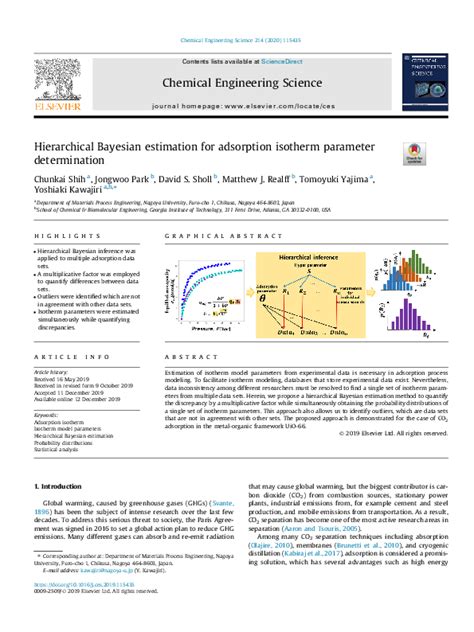 pdf hierarchical bayesian estimation for adsorption isotherm