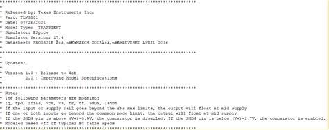 TLV3501 Problem Simulating In LTspice When Shutdown Is Pulled To 5V Output Does Not Go Hi Z