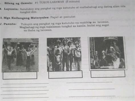 Bilang ng Gawain 1 TUKOY LARAWAN 5 minuto t | StudyX