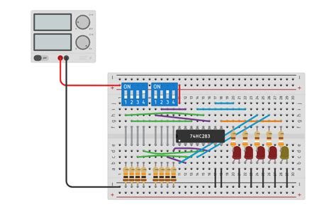 Circuit Design 4 Bit Adder Demonstrator Tinkercad