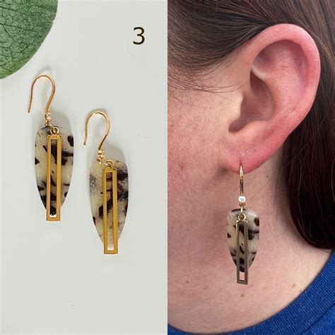 White Tortoise Shell Polymer Clay Earrings Etsy