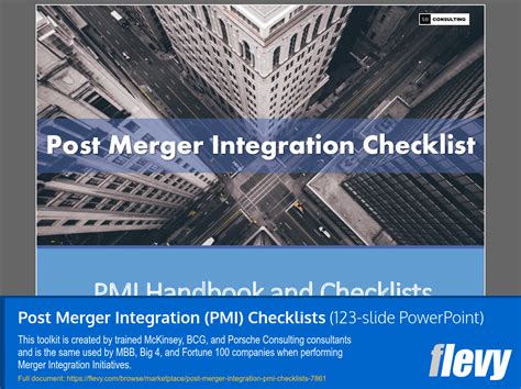 Post Merger Integration Pmi Checklists Ppt Slide Deck