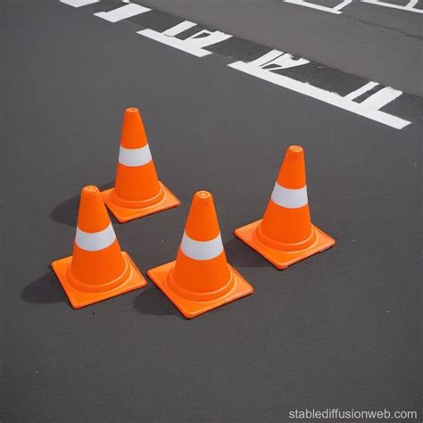 Lettering Orange Written With Orange Objects Traffic Cone Prompts