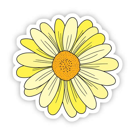 Yellow Daisy Aesthetic Sticker Waterproof Vinyl Sticker 3 X 2 99