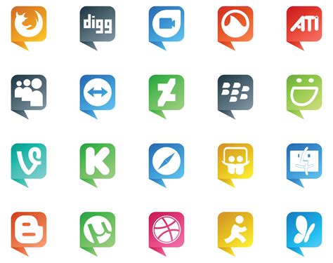 20 Social Media Speech Bubble Style Logo Like Blogger Slideshare
