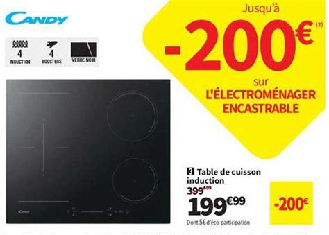 Promo Table De Cuisson Induction Candy Chez Conforama Icatalogue Fr