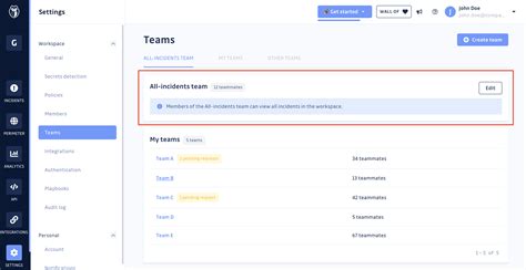 create and manage teams gitguardian documentation