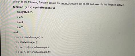 Solved Which Of The Following Function Headers Is The Chegg