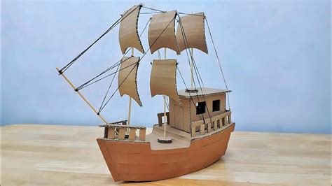 How To Make A Boat Models With Cardboard Sailboat Jhs Day To Day Craft Youtube
