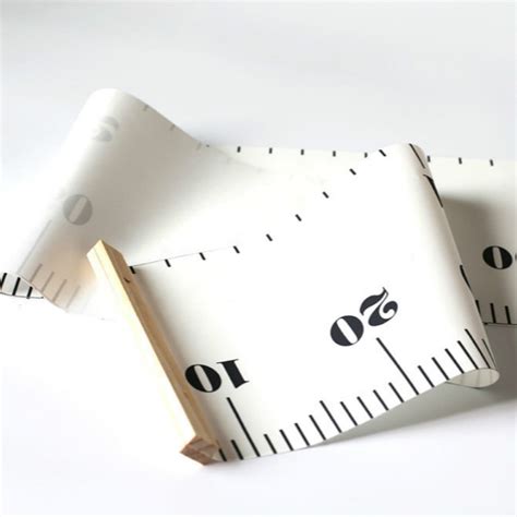 나무 벽 교수형 아이 성장 차트 높이 측정 눈금자 벽 스티커 어린이 방 집 장식 핑크 웨이브