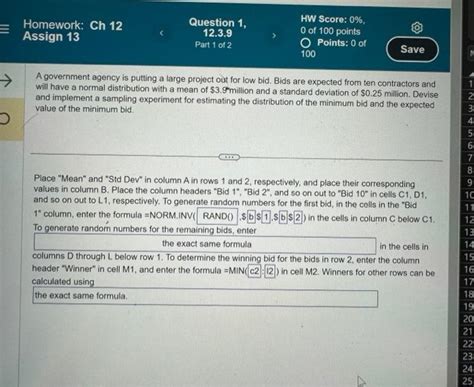 Solved Homework Ch 12 Assign 13 O Question 1 1239 Part 1