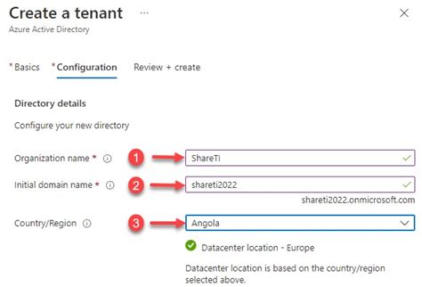 criar um tenant do azure active directory shareti