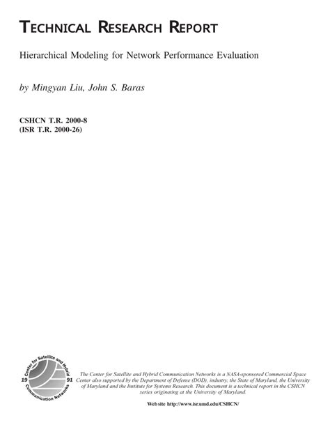 Pdf Hierarchical Modeling For Network Performance Evaluation