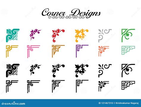 Corner Border Design Stock Illustration Illustration Of Blue 121467310