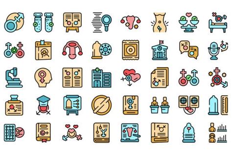 Sex Education Icons Set Vector Flat Graphic By Ylivdesign · Creative
