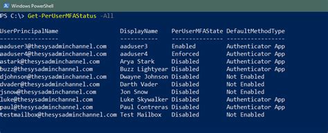Get Per User MFA Status Using PowerShell The Sysadmin Channel