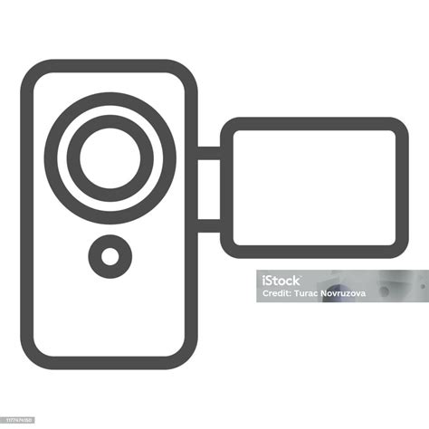 비디오 카메라 라인 아이콘입니다 흰색에 격리 된 영화 카메라 벡터 그림입니다 미디어 기술 개요 스타일 디자인 웹 및 응용 프로그램을 위해 설계 Eps 10 10에 대한 스톡