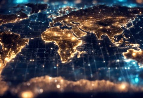 Furnished Pattern Lights Elements World Nasa Image Global City Motherboard Map Electronic