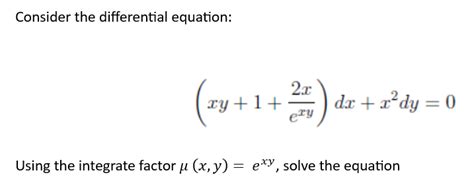 Solved Consider The Differential