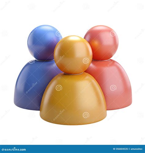 3d Simple Group User Icon Isolated Render Group Profile Photo Symbol Ui Stock Illustration