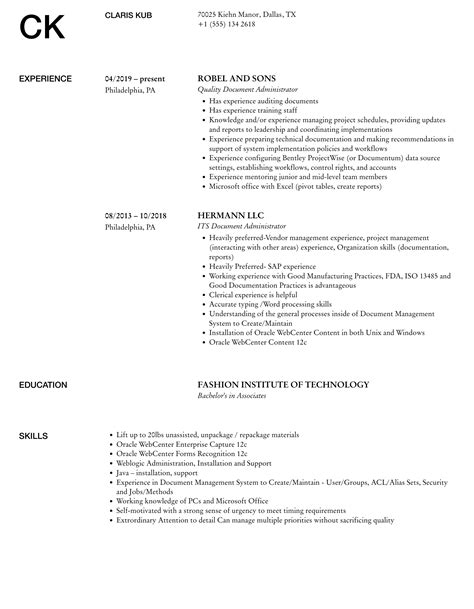 Document Administrator Resume Samples Velvet Jobs