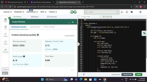 Gfgproblemsolvingchallenge 160daysofcode Geeksforgeeks Codingchallenge Khushi Dane
