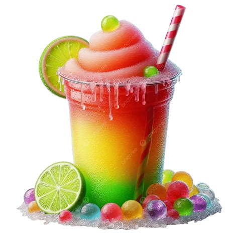 Olorful Rainbow Slushy Drink Png Vector Psd And Clipart With
